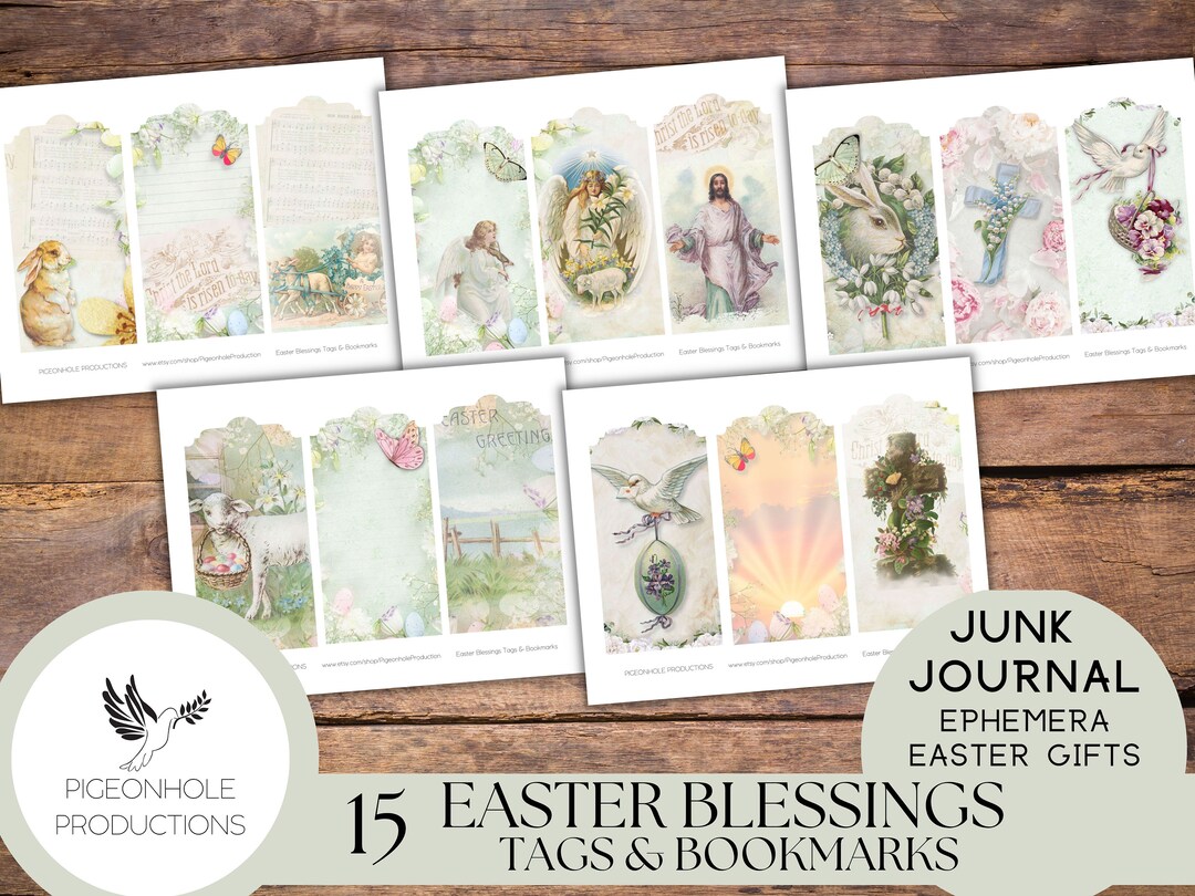 Easter Blessings Tags & Bookmarks Printable—bookmark Easter Gifts—for ...