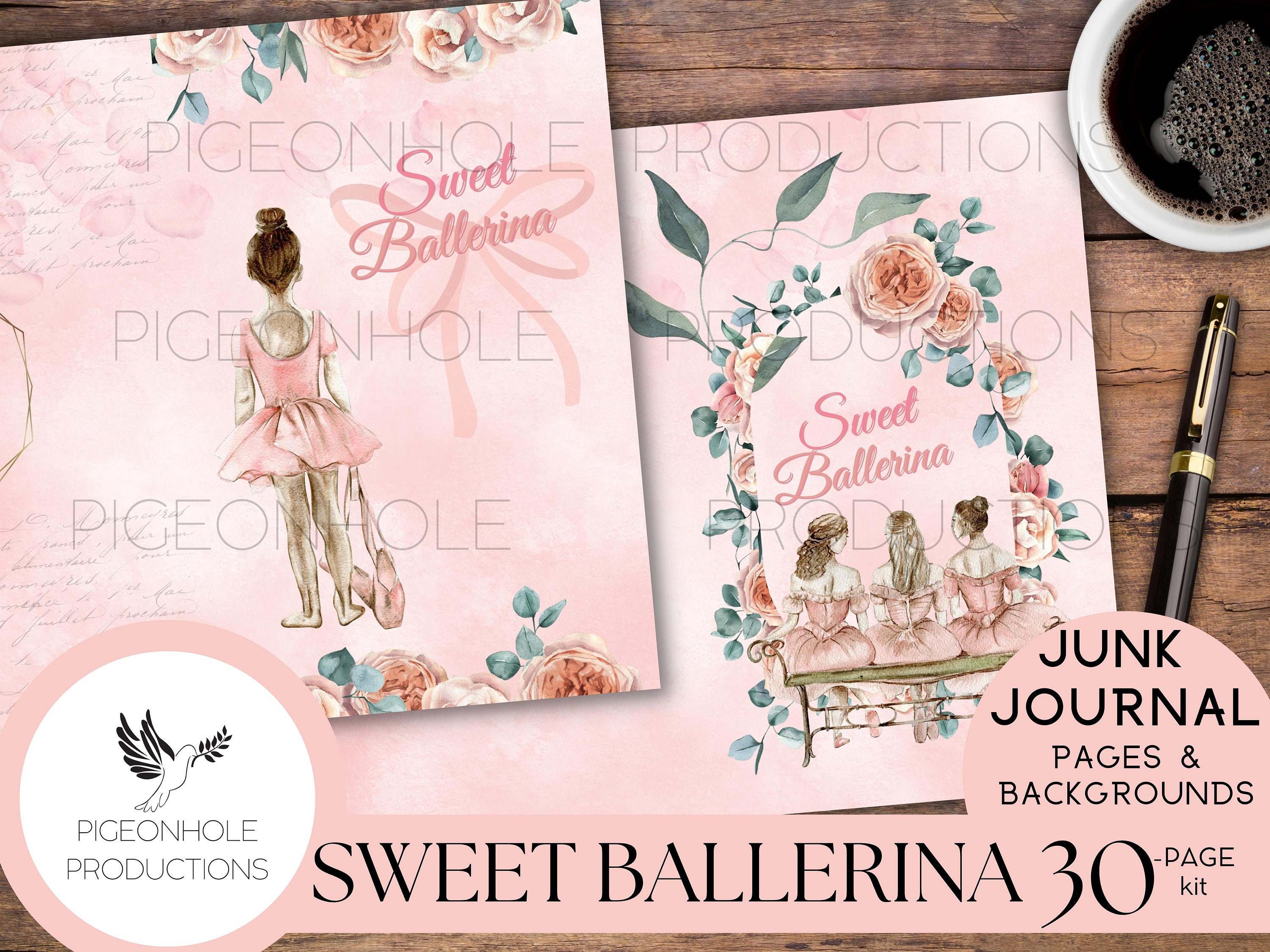 Sweet Ballerina Junk Journal Kitprintable30 Journal Pages ...