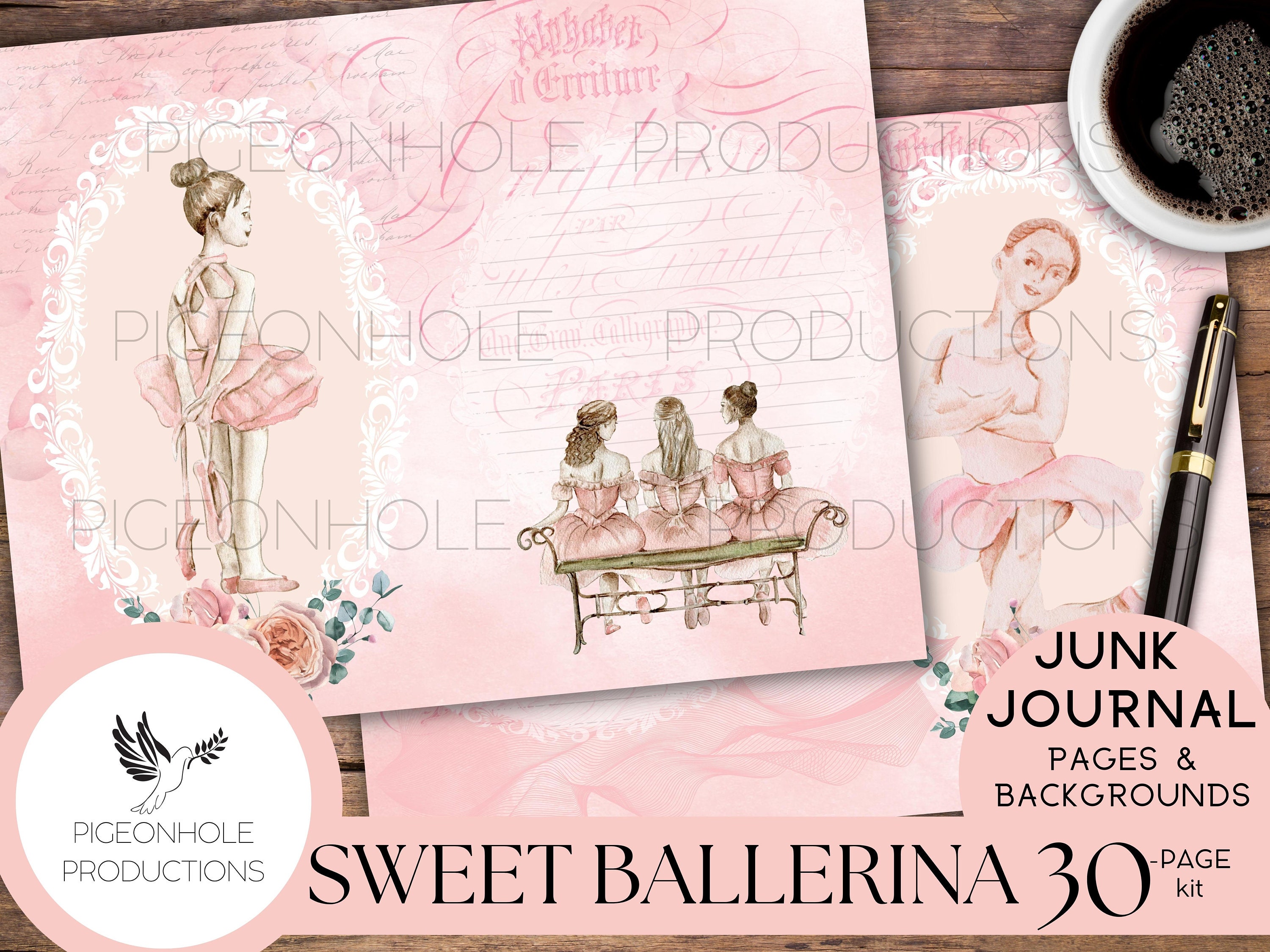 Sweet Ballerina Junk Journal Kitprintable30 Journal Pages ...
