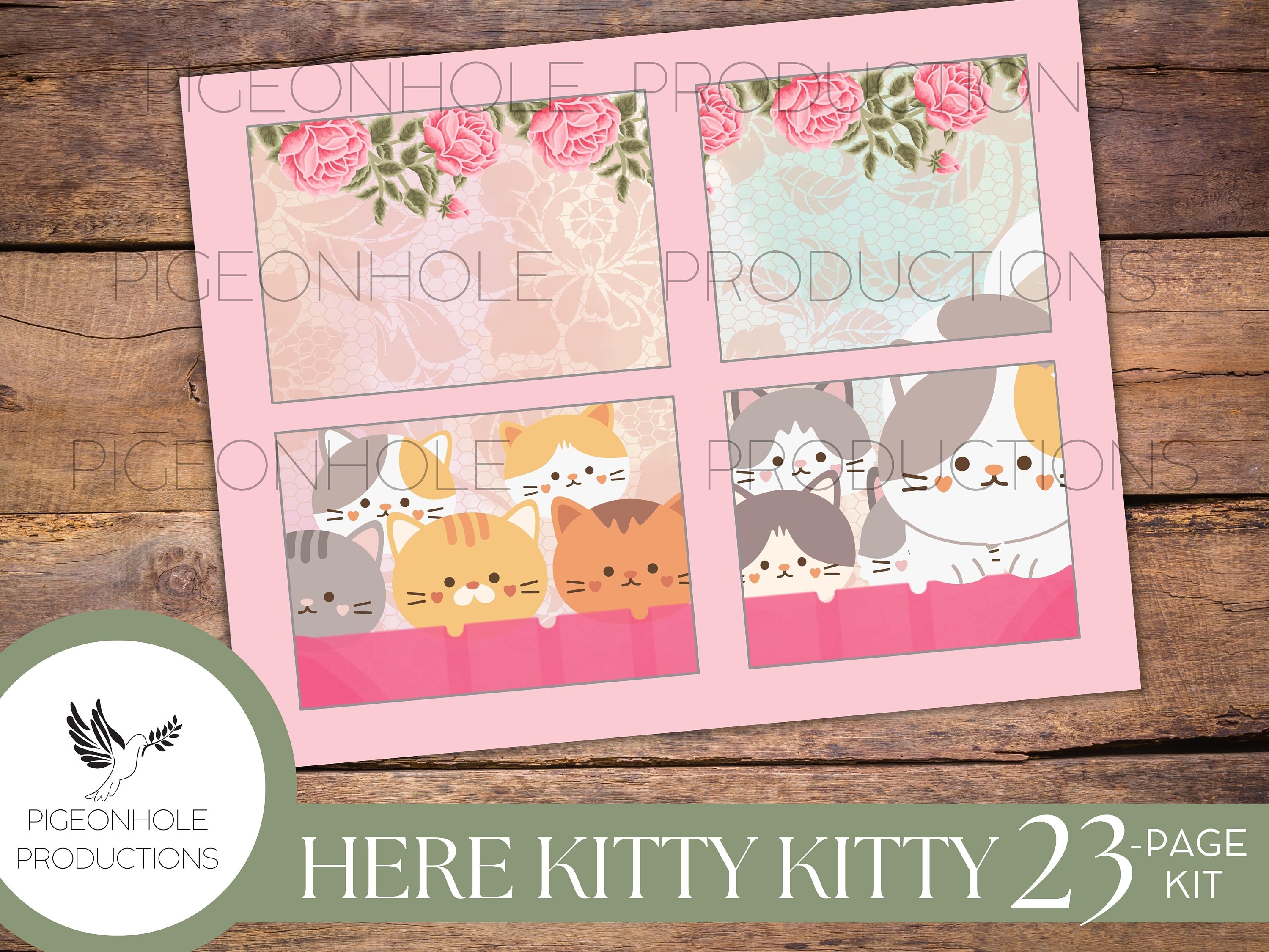 Here Kitty Kitty Junk Journal Kit PRINTABLE 21 Pages - Etsy