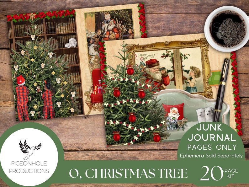 O, Christmas Tree Junk Journal Kit Pagesprintable20 Sheetsevery Tree is ...