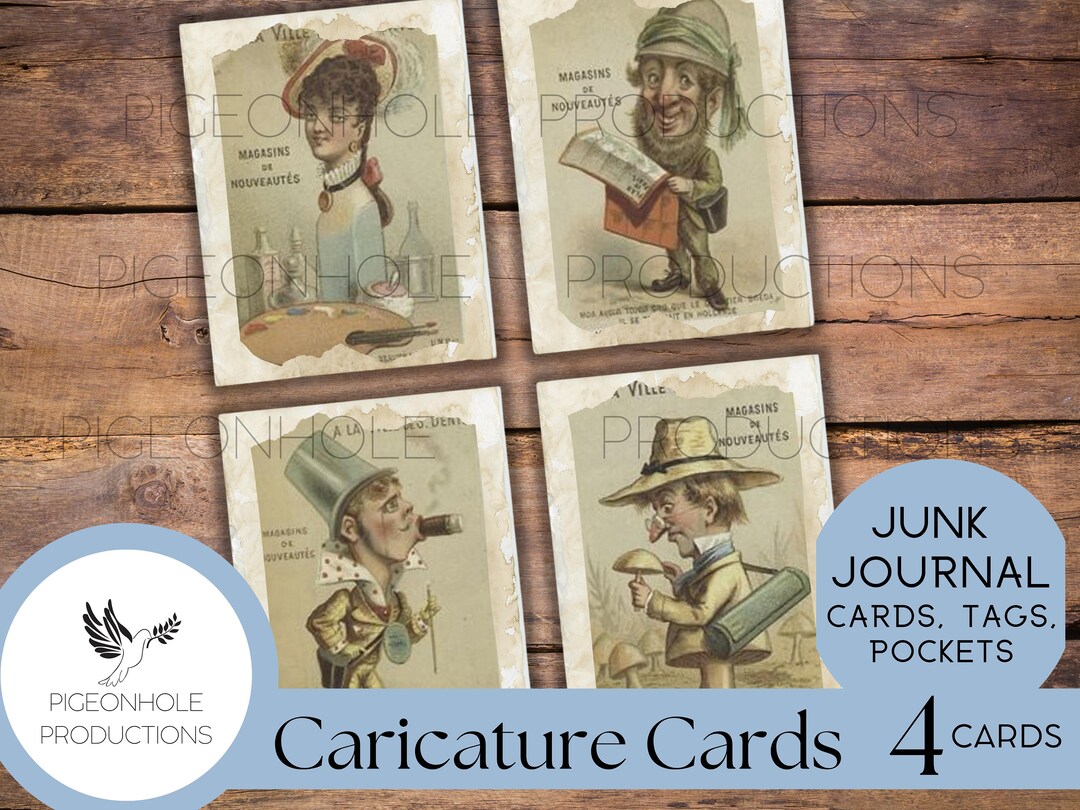 Caricature Cards 1800s, PRINTABLE, Vintage Illustrations Reminiscent of ...