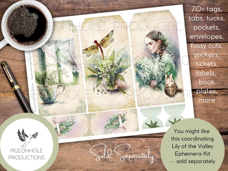 Lily of the Valley Lined & Unlined Papers, PRINTABLE, 29 Sheets, Pretty ...