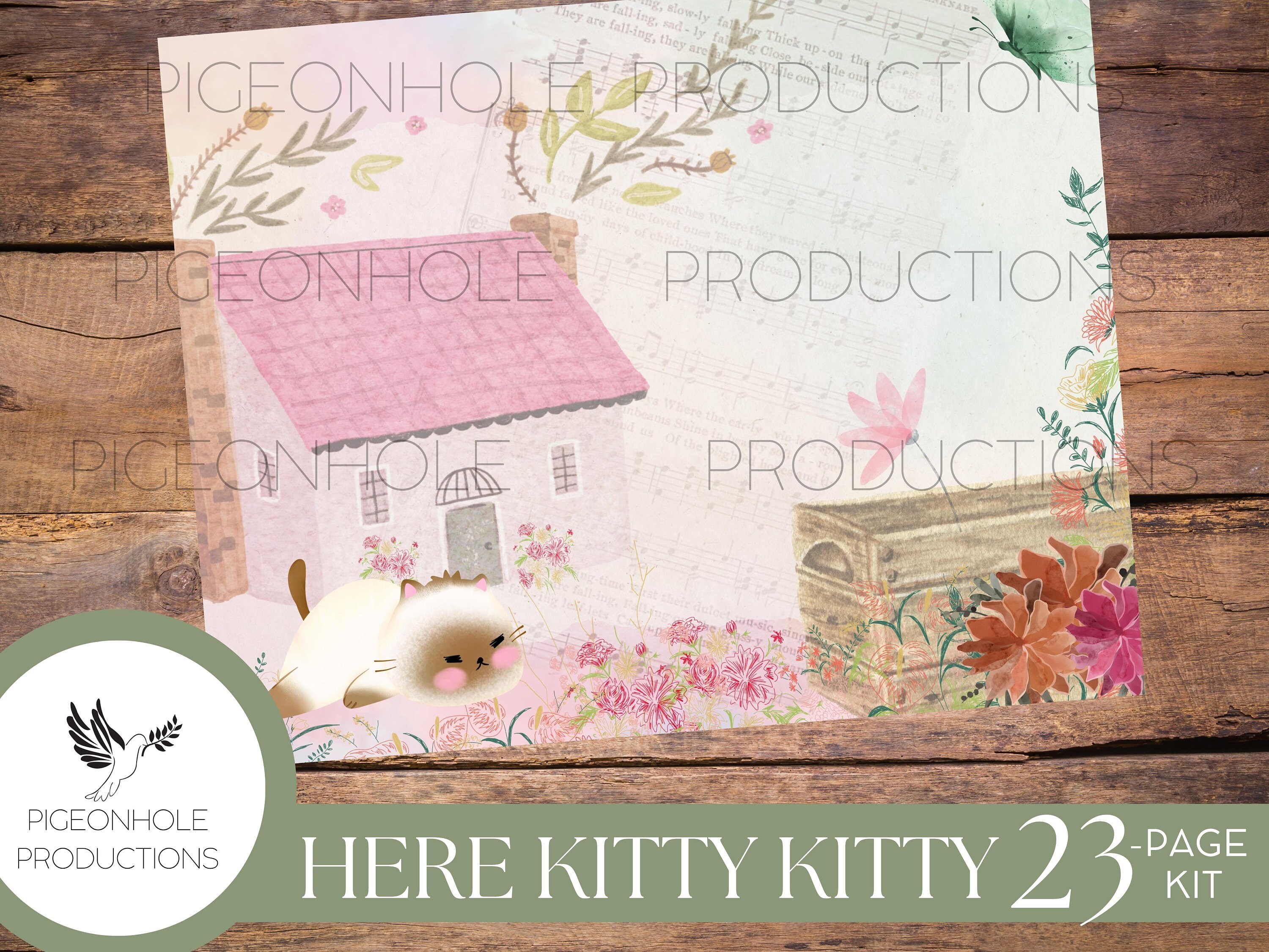 Here Kitty Kitty Junk Journal Kit PRINTABLE 21 Pages - Etsy