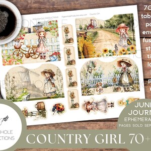 Country Girl Journal EPHEMERA, PRINTABLE, 70 Tags, Tucks, Pockets ...