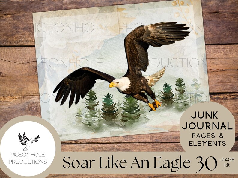 Soar Like an Eagle Junk Journal Kitprintable30 Sheets of Journal Pages, Background Papers ...