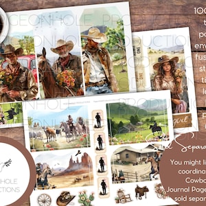 Cowboy Journal Pages Only Kit, PRINTABLE, 32 Collage, Lined, Unlined ...
