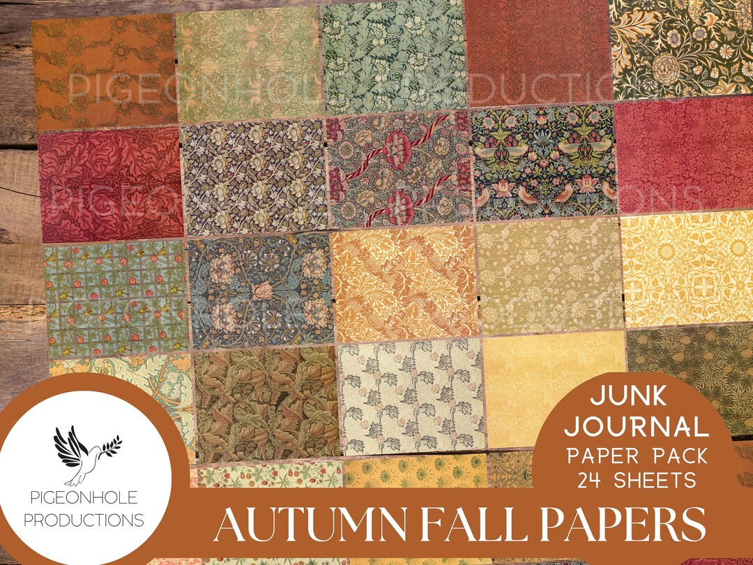 Autumn Fall Paper Pack, PRINTABLE, for Junk Journals and Other Paper ...