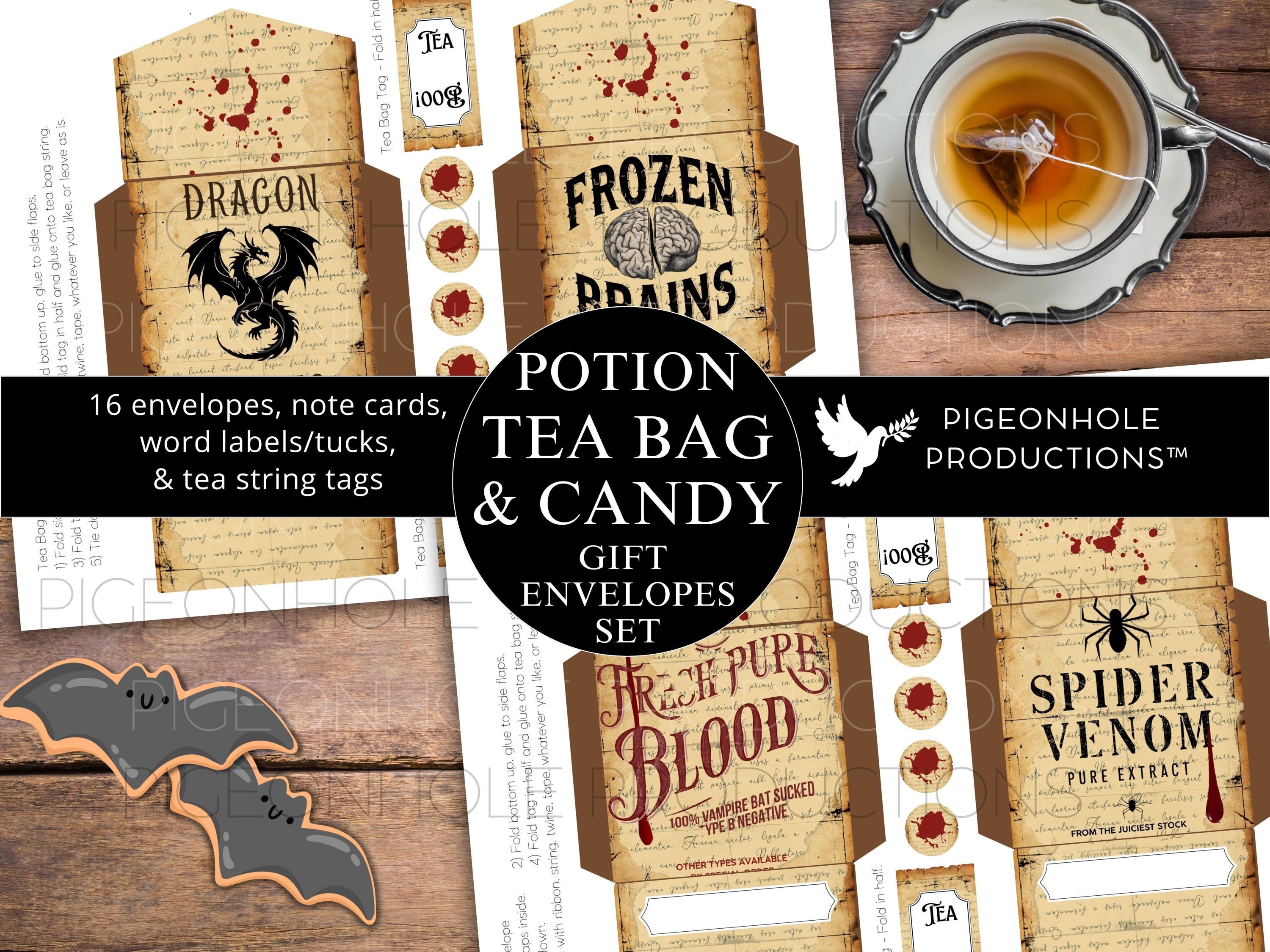Potion Tea Bag & Candy Envelope Kit, PRINTABLE, 16 Envelopes, Note ...