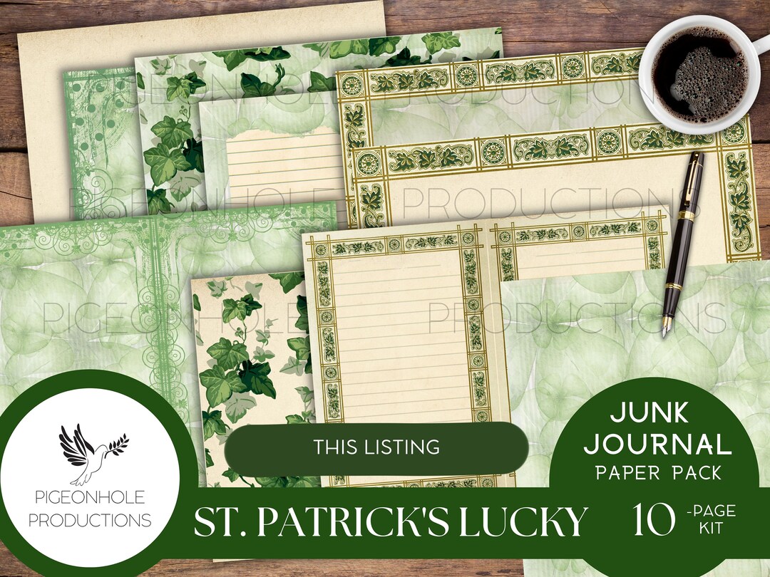 St. Patrick's Day LUCKY Paper Pack—printable—lined & Unlined for Junk ...