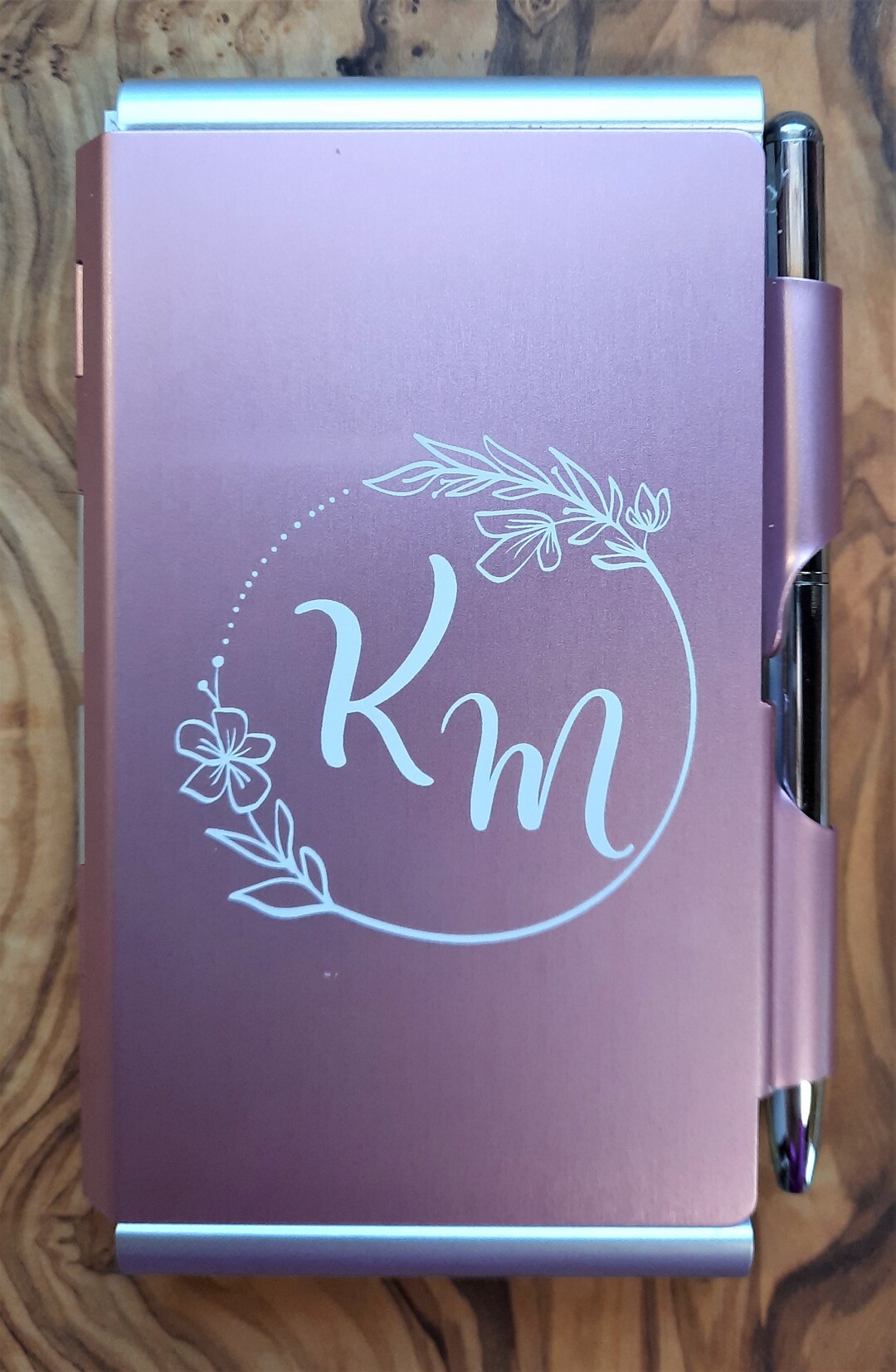 Personalized Notepad; Custom Personalized Pink Metallic Flipnote With ...