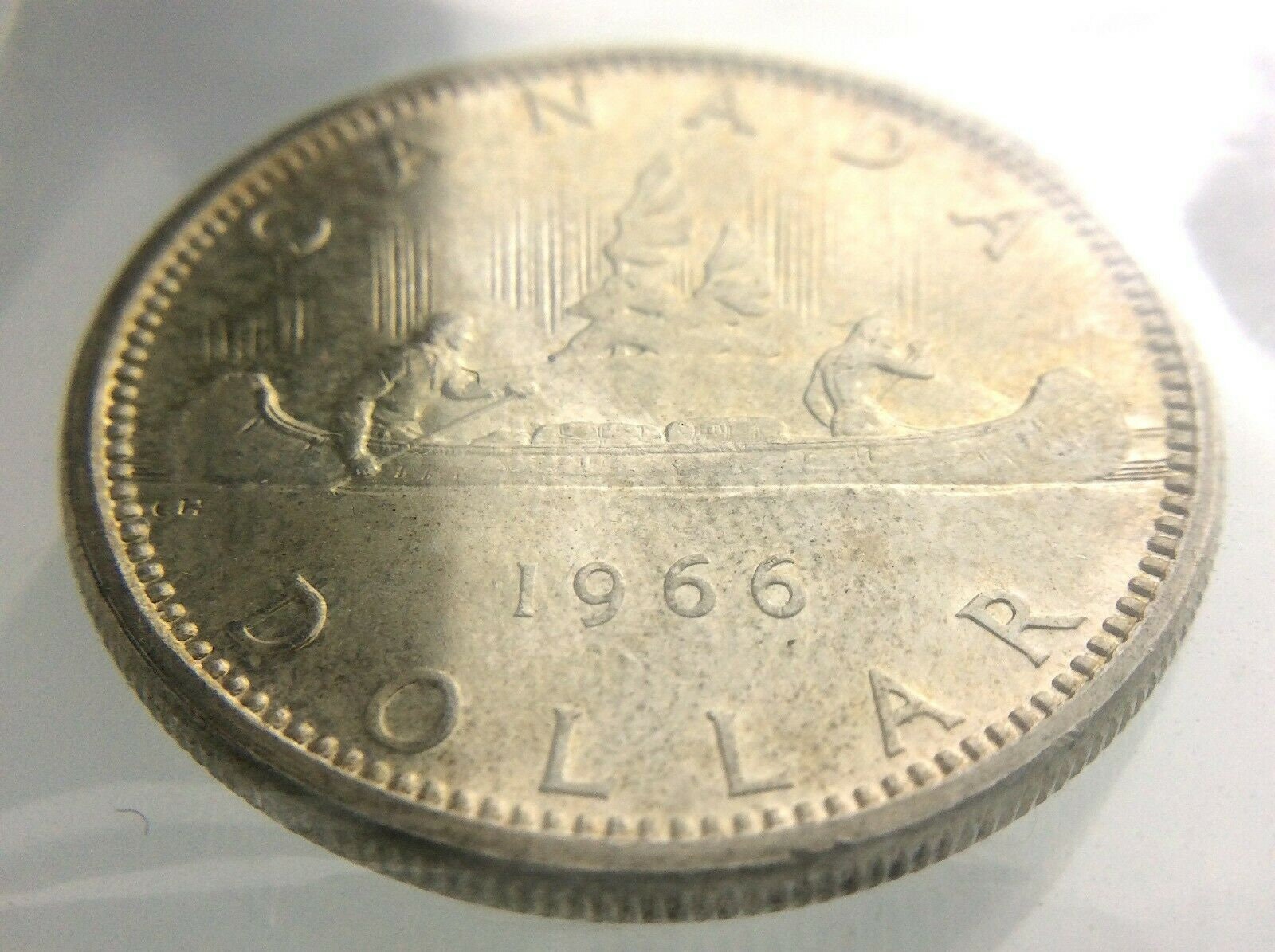 1966 Canada One 1 Dollar Large Beads ICCS Graded MS-65 Canadian Coin KM ...