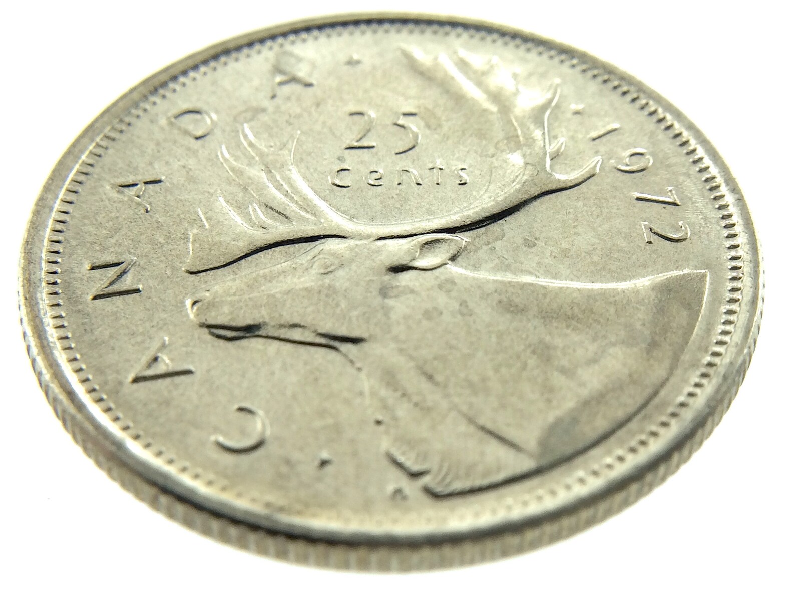 1972 Canada Twenty Five 25 Cents Nickel Quarter Canadian Brilliant ...