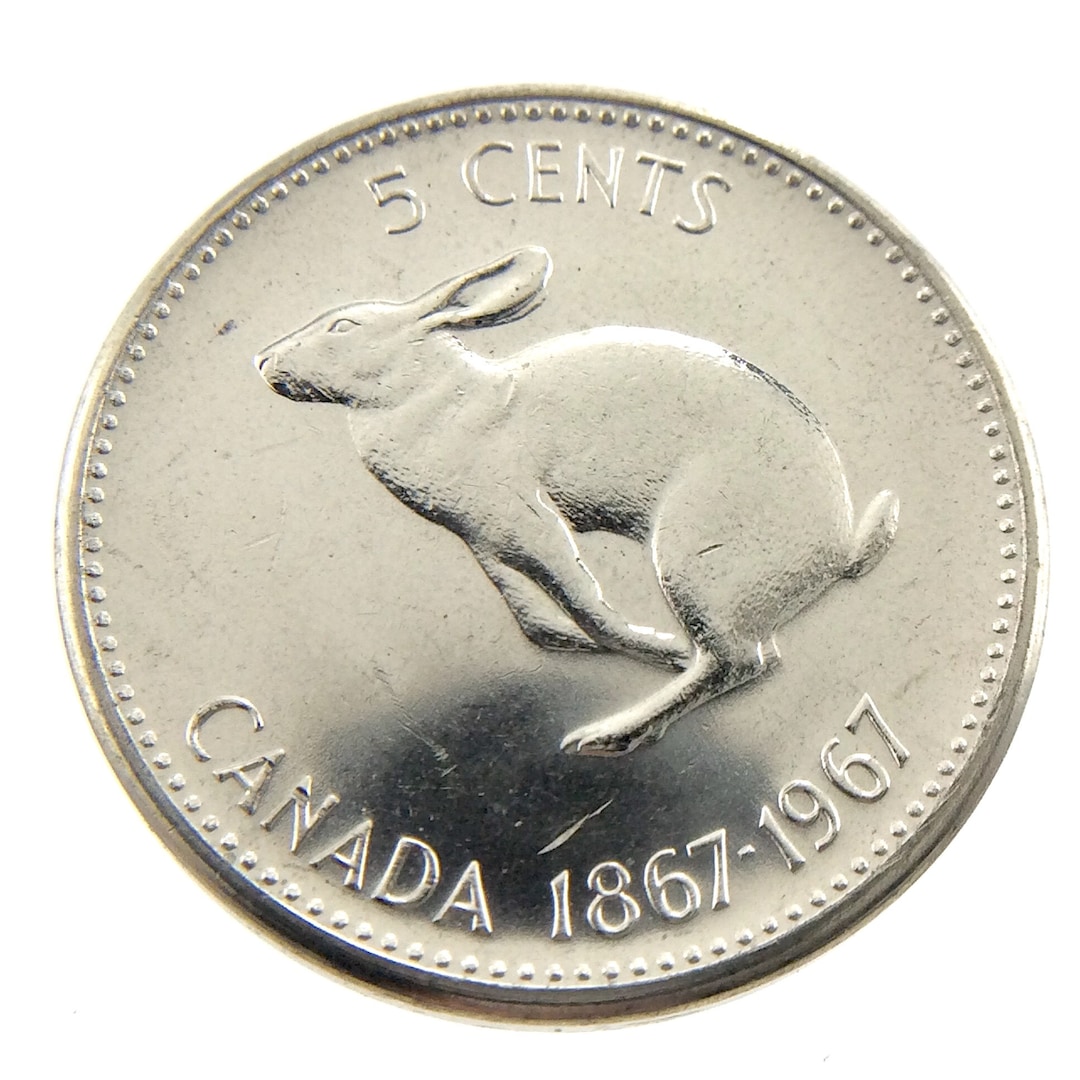 1967 Canada Five 5 Cents Nickel Uncirculated Canadian Coin Fresh From ...