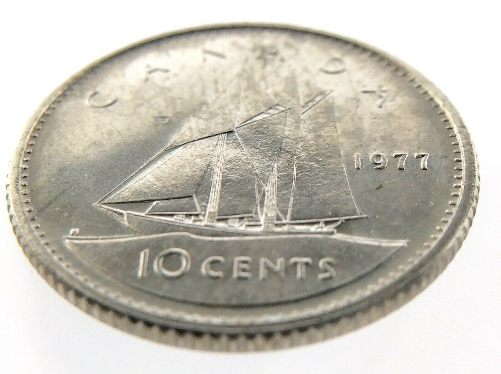 1977 Canada 10 Cents Dime Canadian Uncirculated Elizabeth II Coin Fresh ...