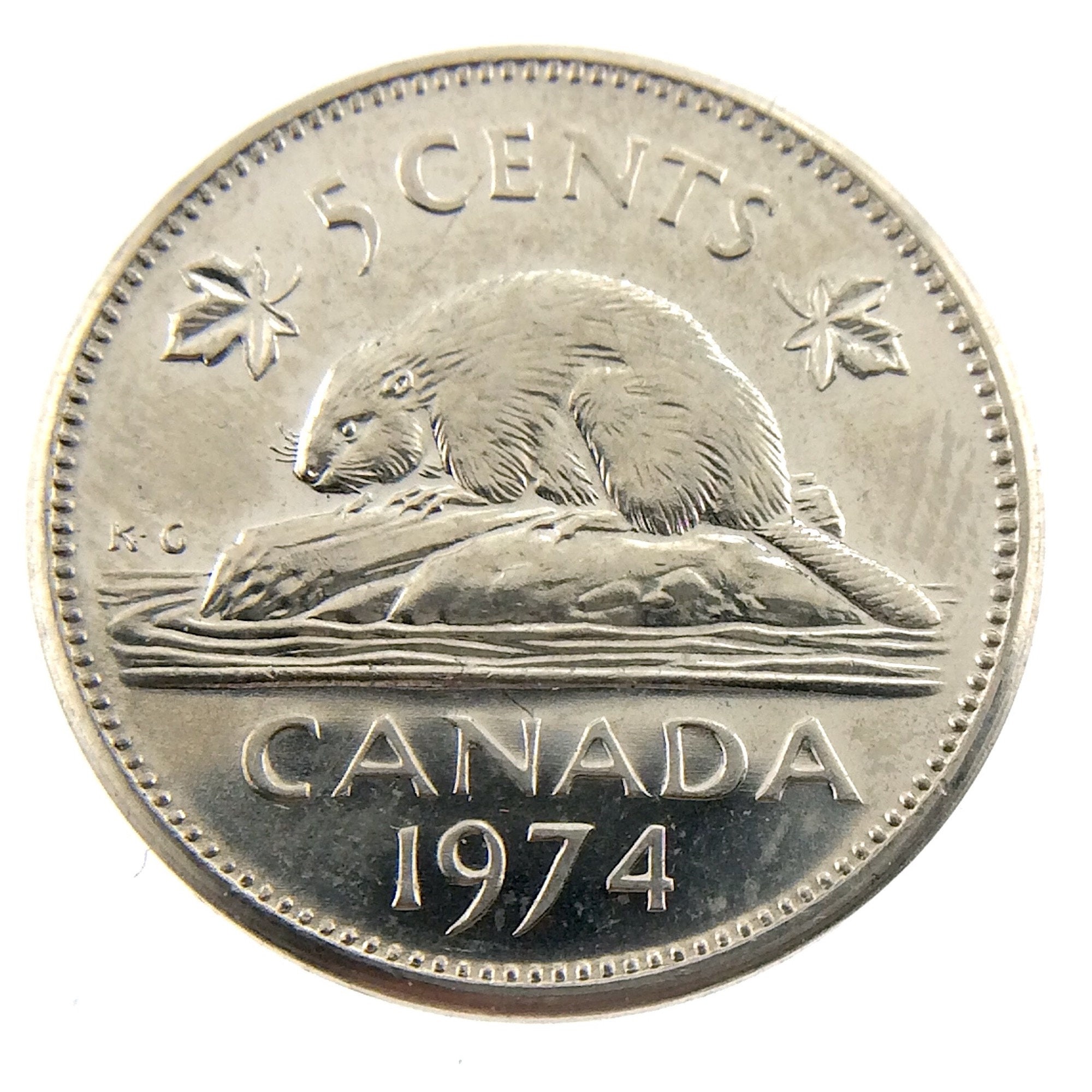 1974 Canada Five 5 Cents Nickel Uncirculated New Coin Fresh From Roll ...