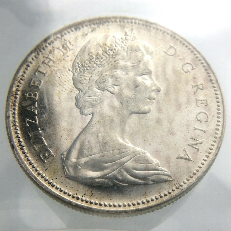 1966 Canada One 1 Dollar Large Beads ICCS Graded MS-65 Canadian Coin KM ...
