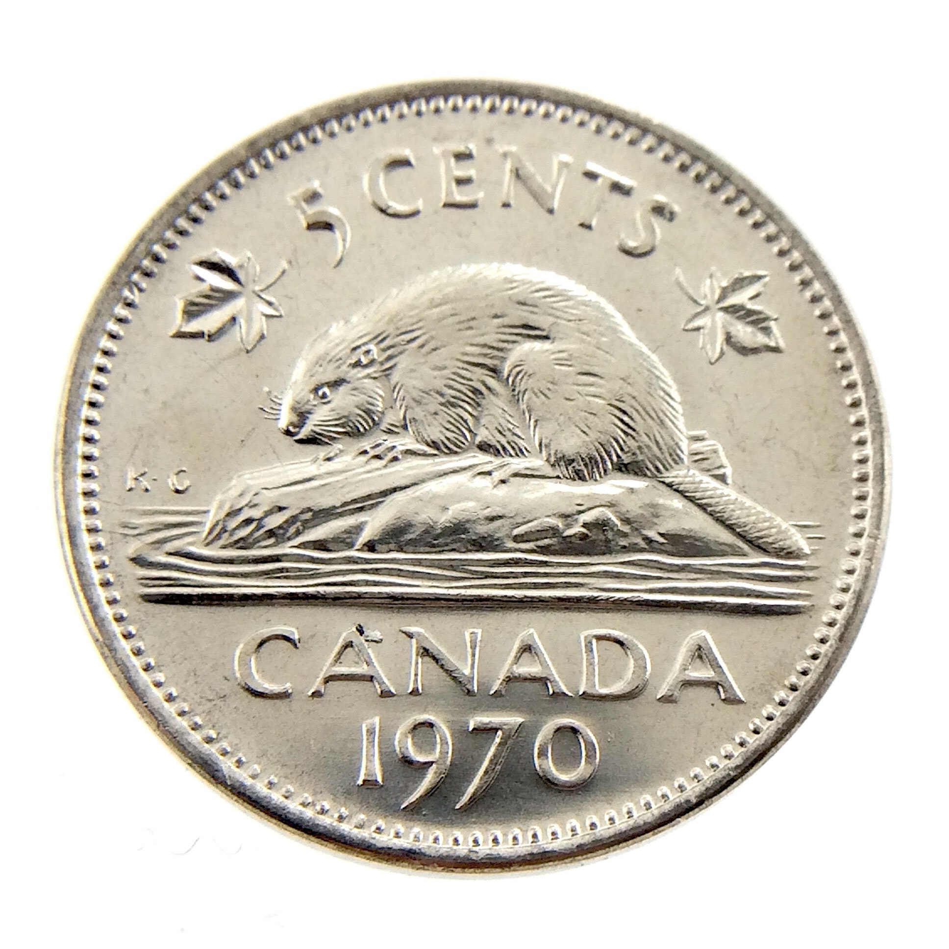 1970 Canada Five 5 Cents Nickel Uncirculated Canadian New Coin Fresh ...