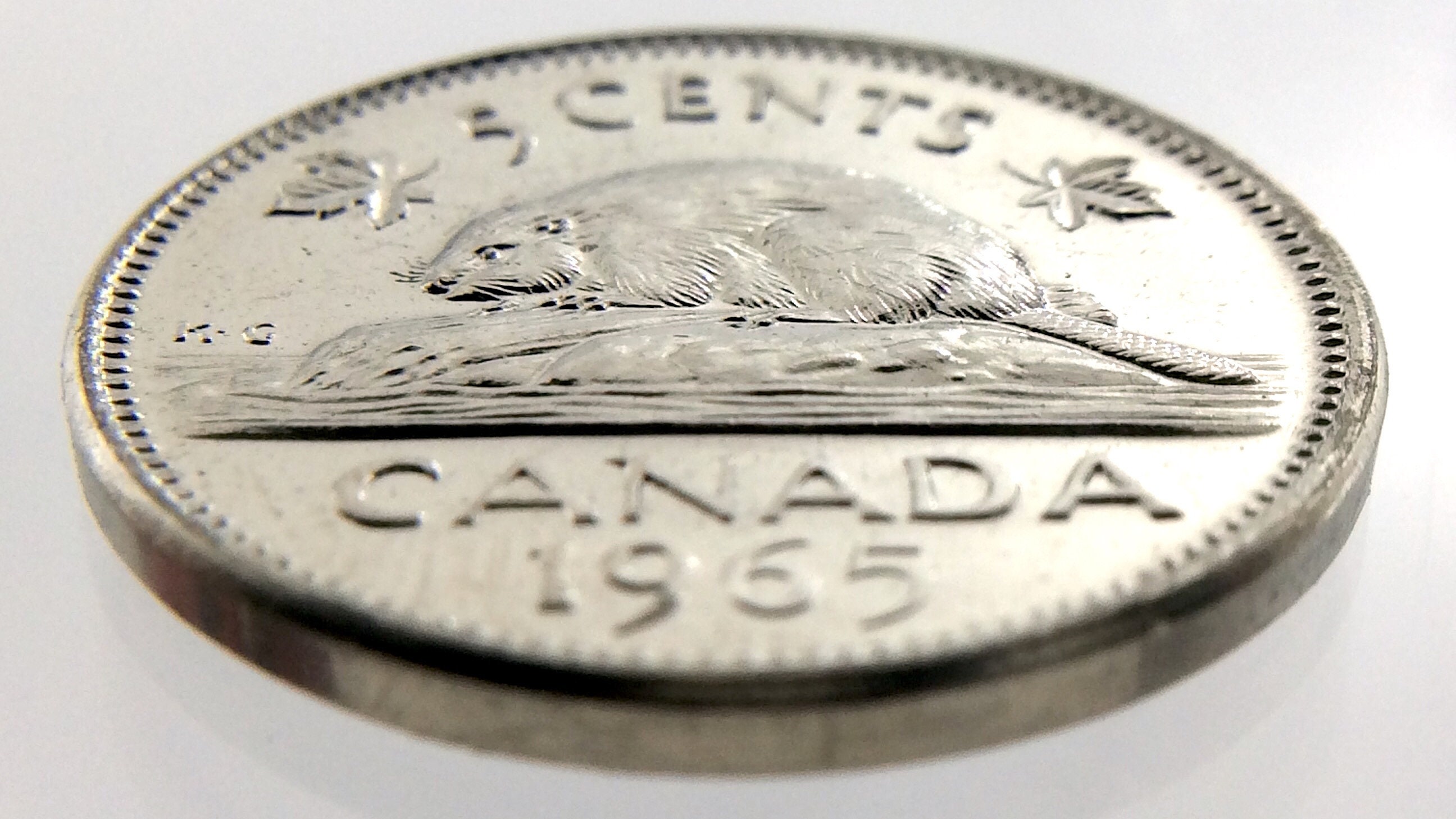 1965 Small Bead Canada Five 5 Cents Nickel Uncirculated Canadian Coin ...