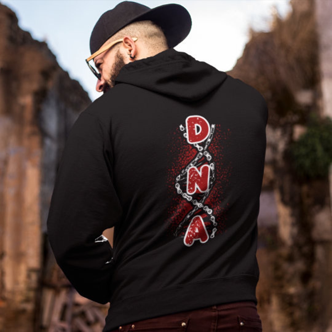 Mountain Biking Hoodie With DNA Bike Chain Graphic Mountain Bike ...