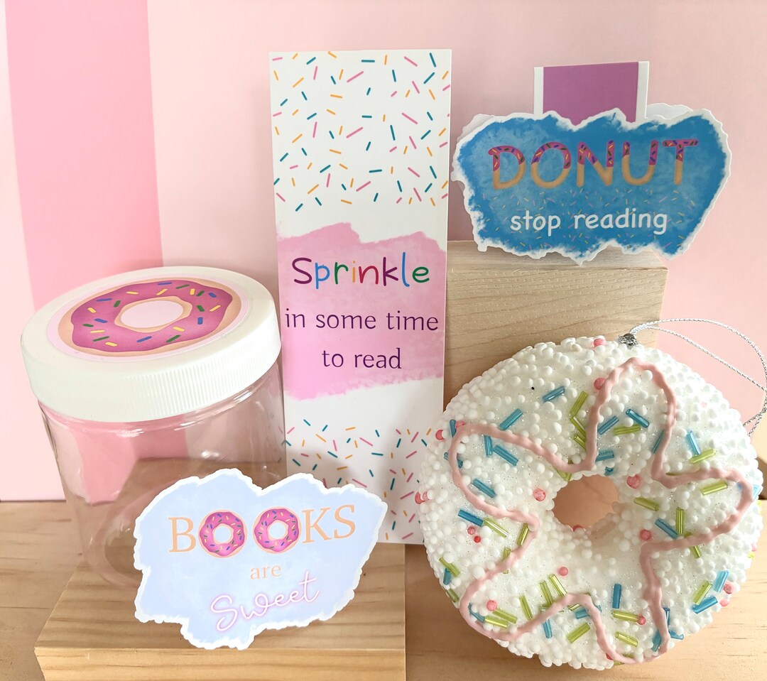 Donut Bookmark - Books Are Sweet Sticker - Sweet Bookmark - Donut ...