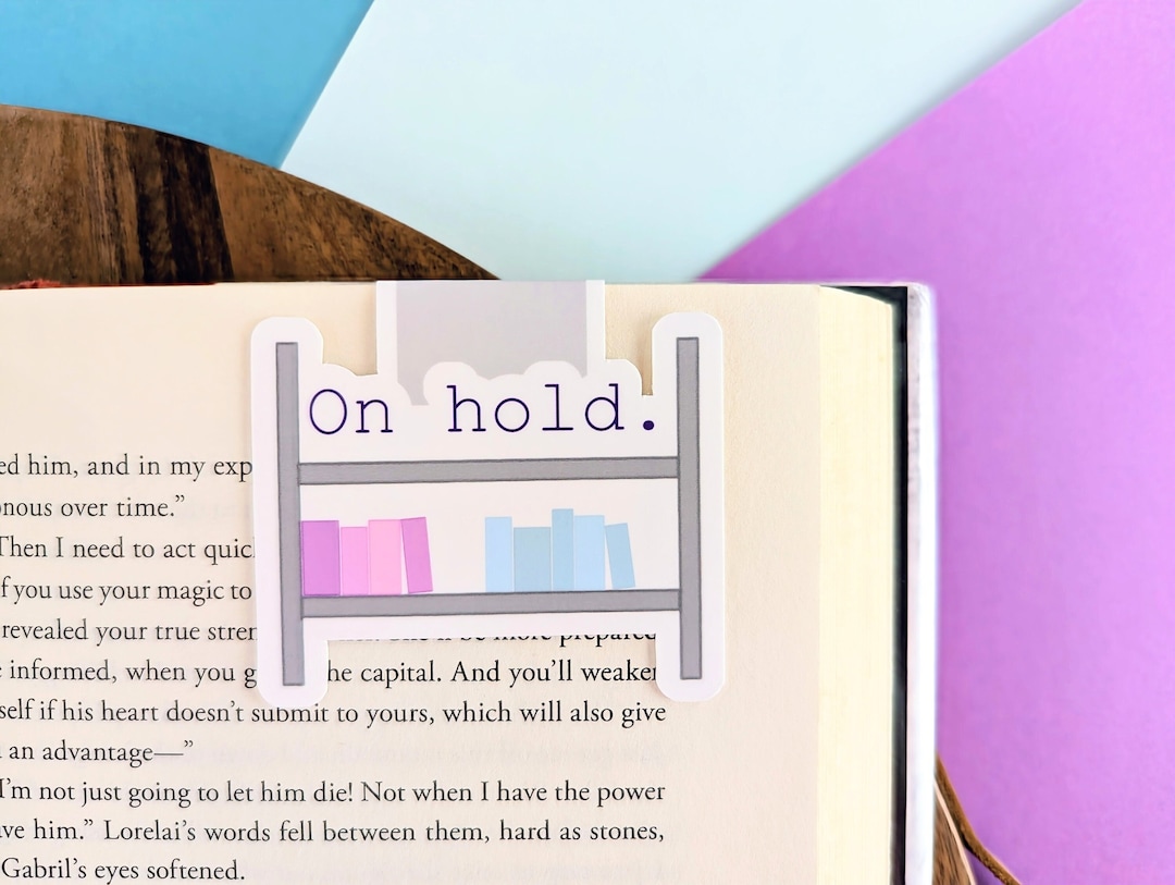 On Hold Magnetic Bookmark - Library Bookmark - Colorful Bookish Merch ...