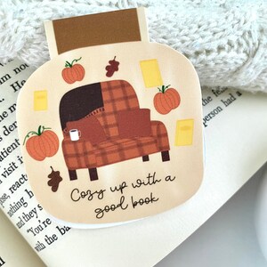 Cozy up With a Good Book Magnetic Bookmark - Fall Bookmark - Autumn ...