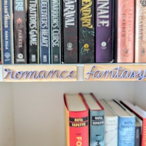 Bookshelf Labels Shelf Decorations Repositionable Book Cart Sign ...