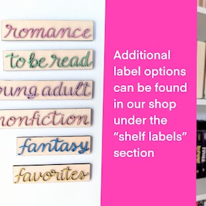 Bookshelf Labels - Shelf Decorations - Repositionable Book Cart Sign ...