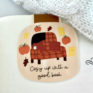 Cozy up With a Good Book Magnetic Bookmark - Fall Bookmark - Autumn ...