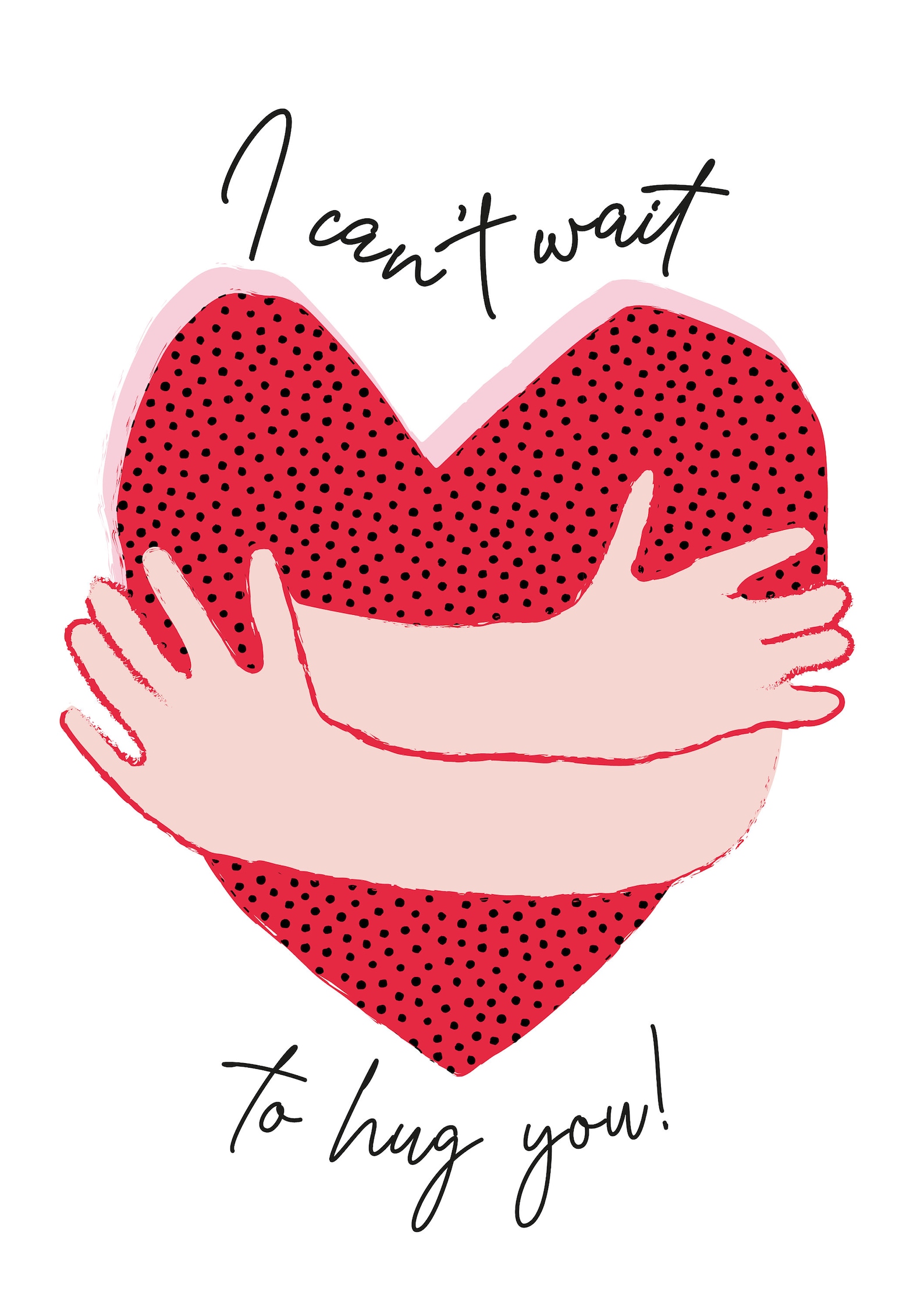 I Can't Wait to Hug You Postcard Prints Sending a Big - Etsy