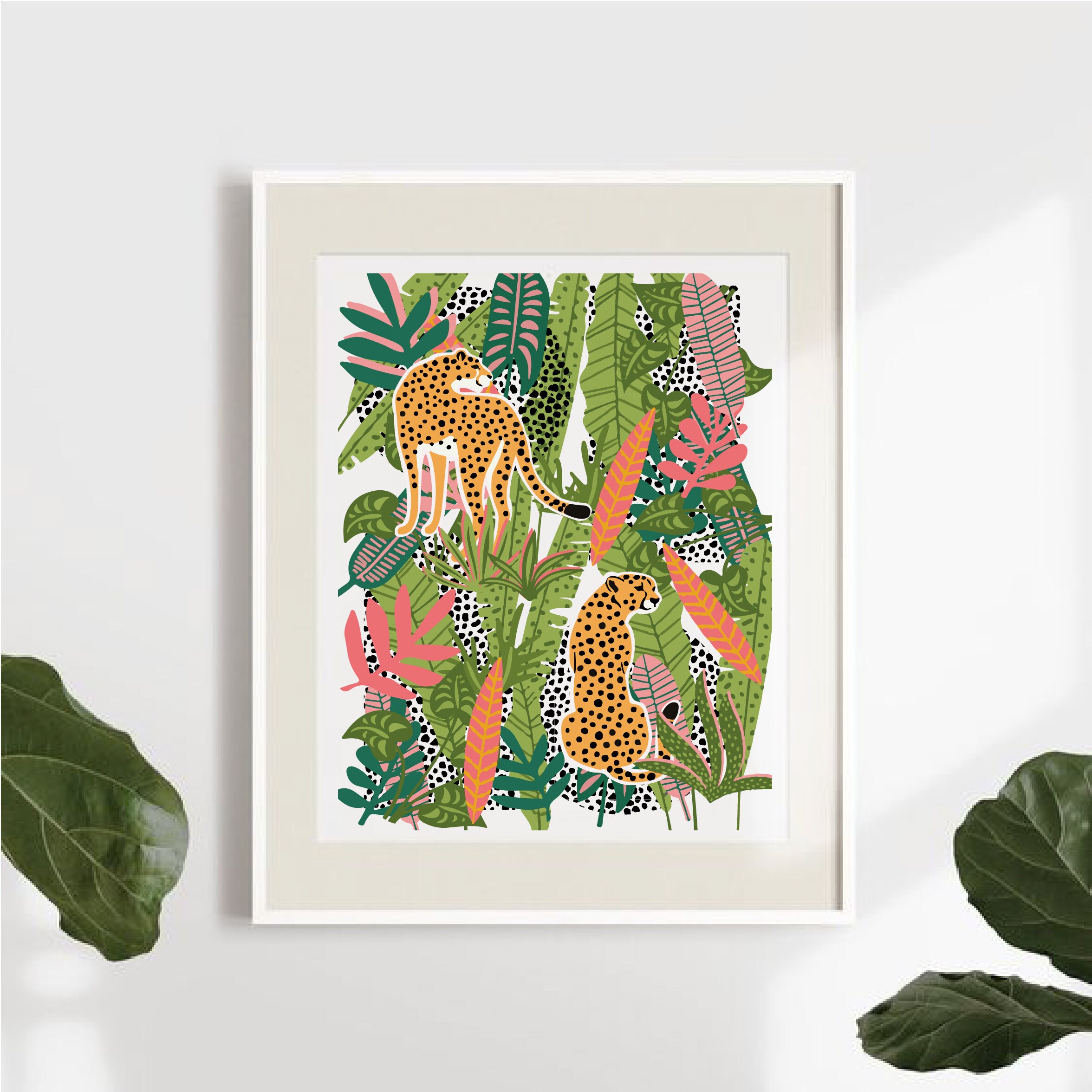 Jungle Leopard Print Tiger Print Living Room Prints Fun - Etsy UK