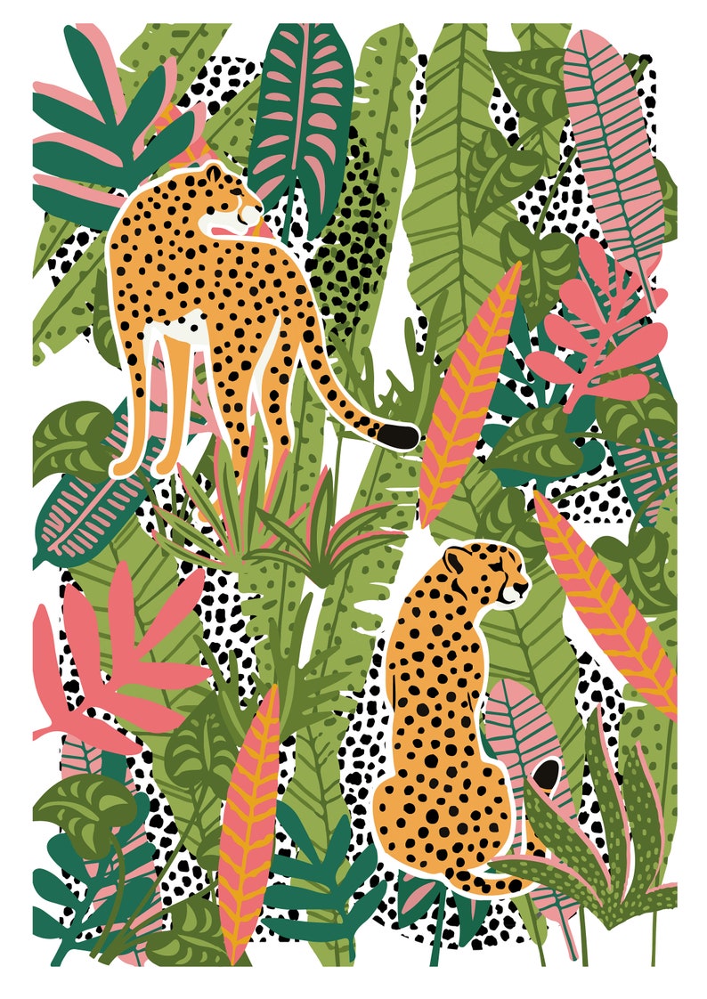 Jungle Leopard Print Tiger Print Living Room Prints Fun - Etsy UK