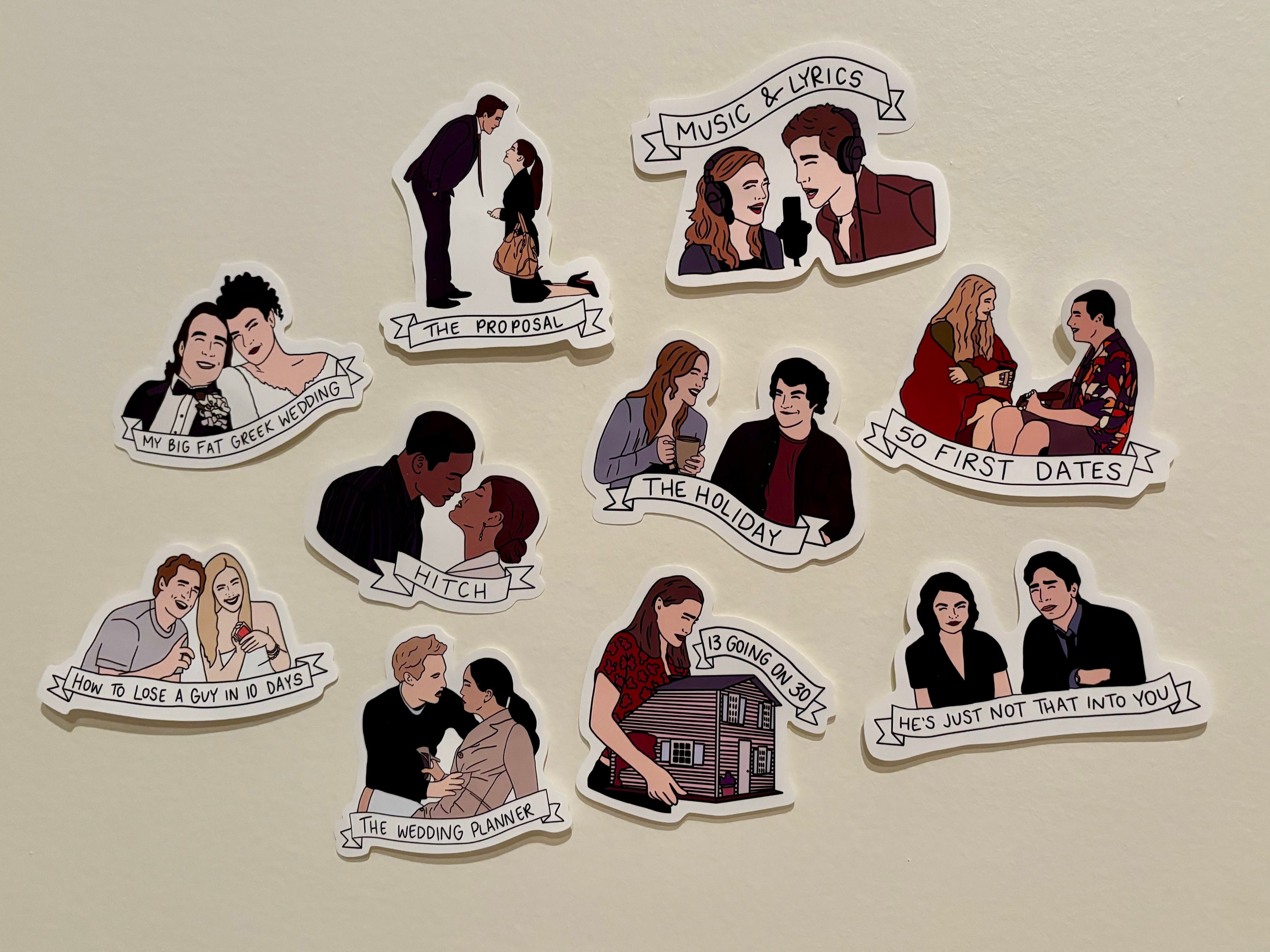 2000s Rom Com 10 Sticker Pack Waterproof Stickers - Etsy