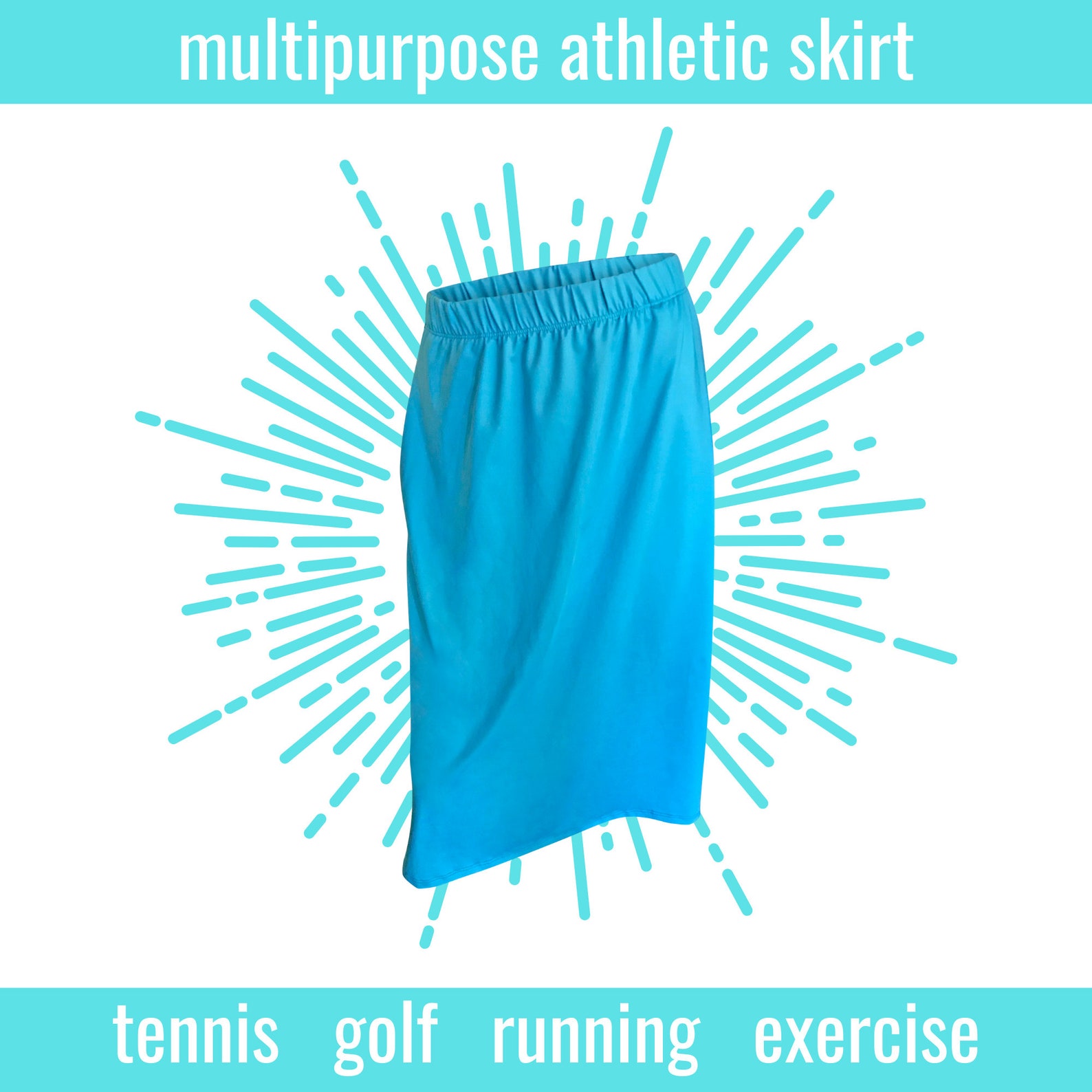 Modest Exercise Skirt Swim Skirt Running Skirt Turquois Golf Skirt ...
