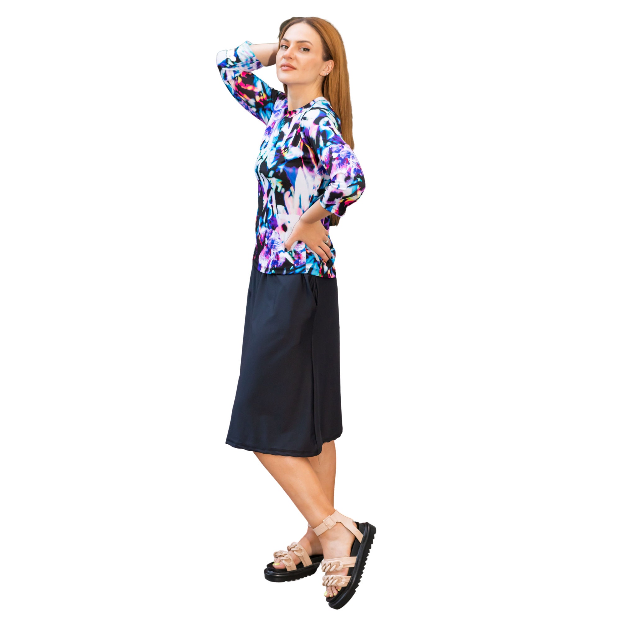 Modest Swim Skirt, Long Swim Bottoms, Sun Protection Swim Skirt, Modest ...