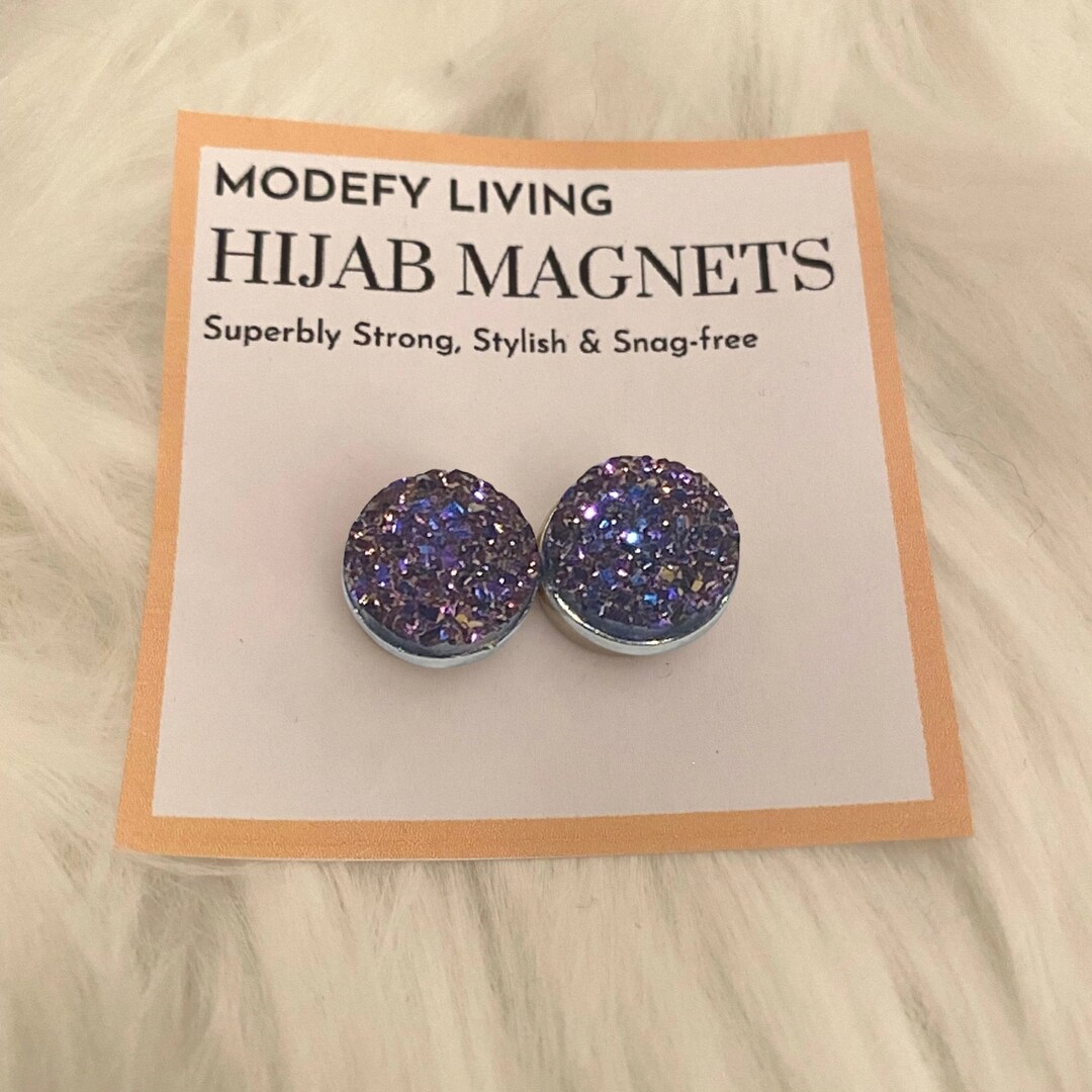 Hijab Magnet | Scarf Magnet | Hijab Closure | Amethyst Bejeweled Scarf ...