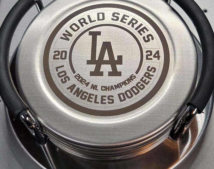 Stainless Steel Dodgers 2024 World Series Championship Coaster MLB Los ...