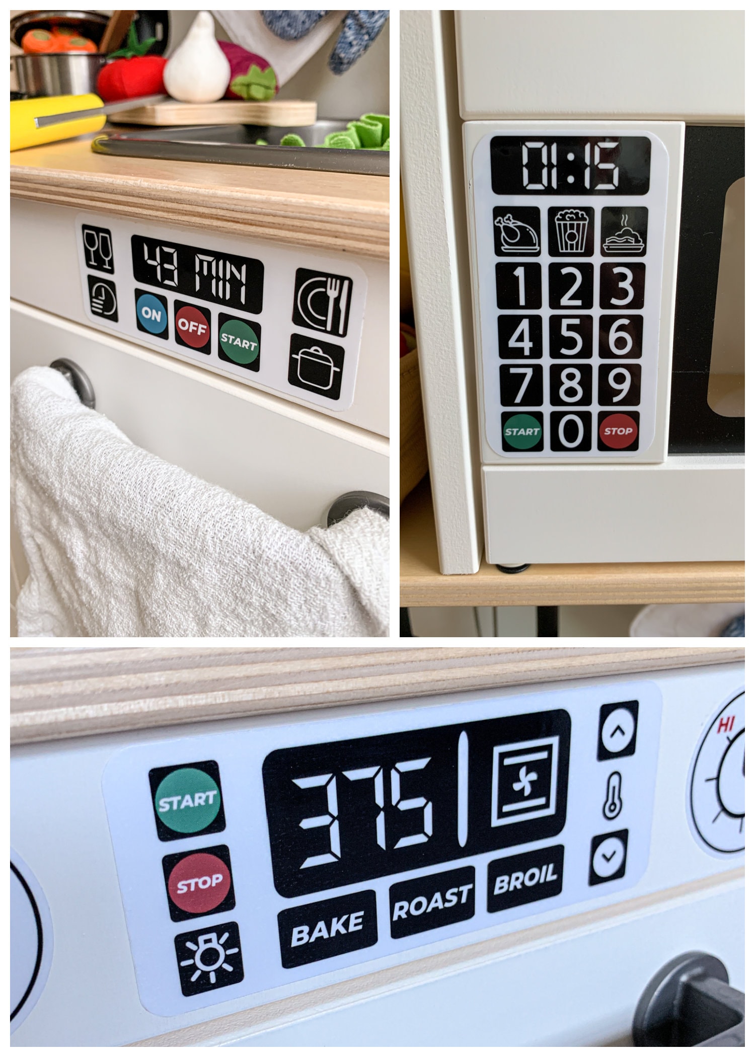 Oven Buttons, Fits on Ikea Duktig, Play Kitchen, Oven Decal, Oven ...