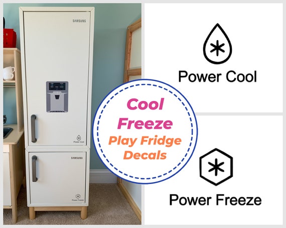 Power Cool/freeze Play Fridge Decal Play Kitchen Decals Toy - Etsy
