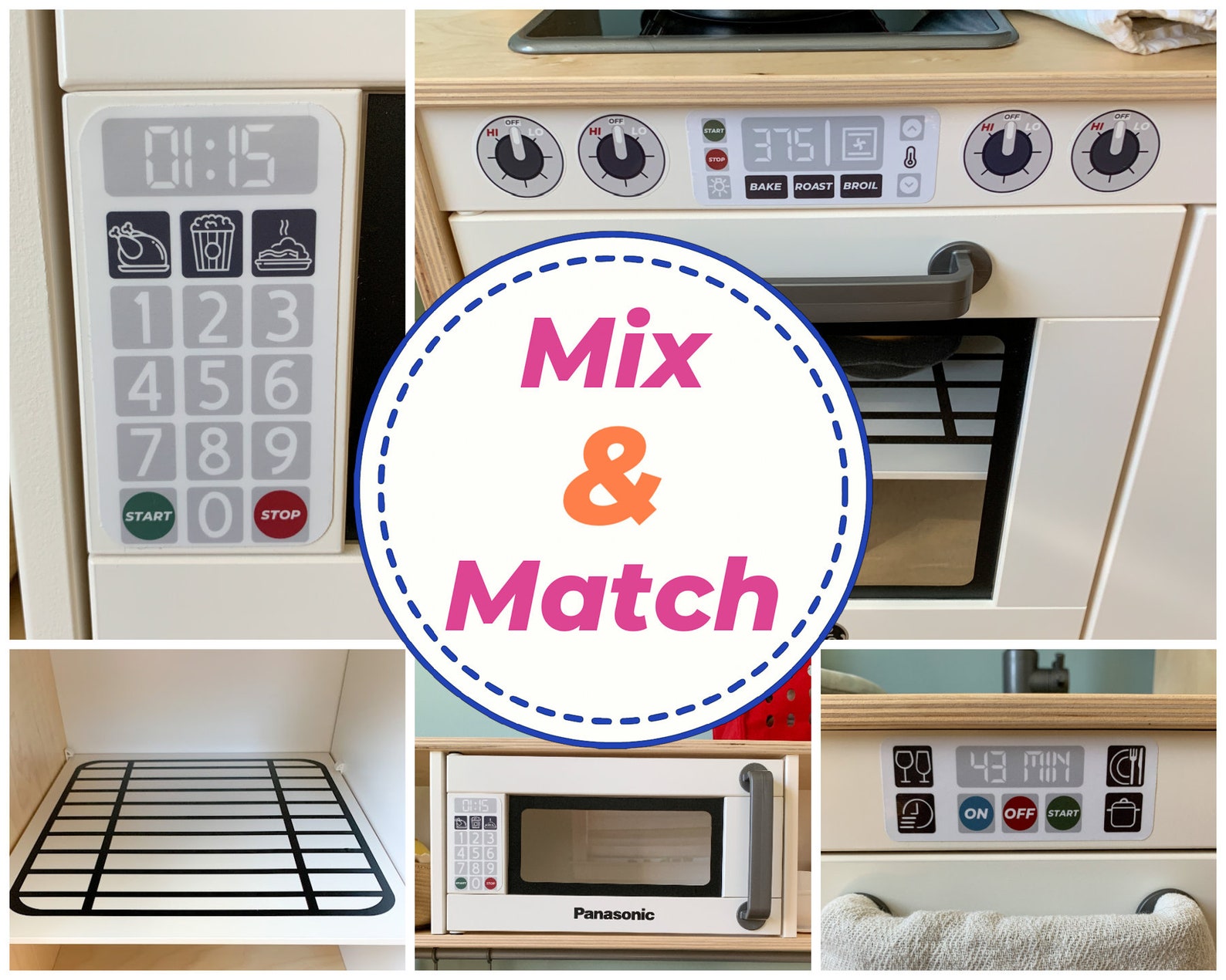 Play Kitchen Stickers Decal Set Mix and Match Fits on Ikea - Etsy