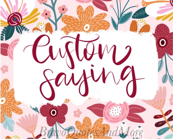 PINK FLORAL Custom Text Hand Lettering Print | Etsy