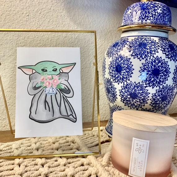 Baby Yoda Holding Ginger Jar Preppy Digital Download Print - Etsy