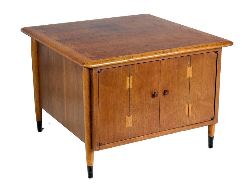 Mid Century Modern Inlaid Lane End Table With Double Doors From Acclaim ...