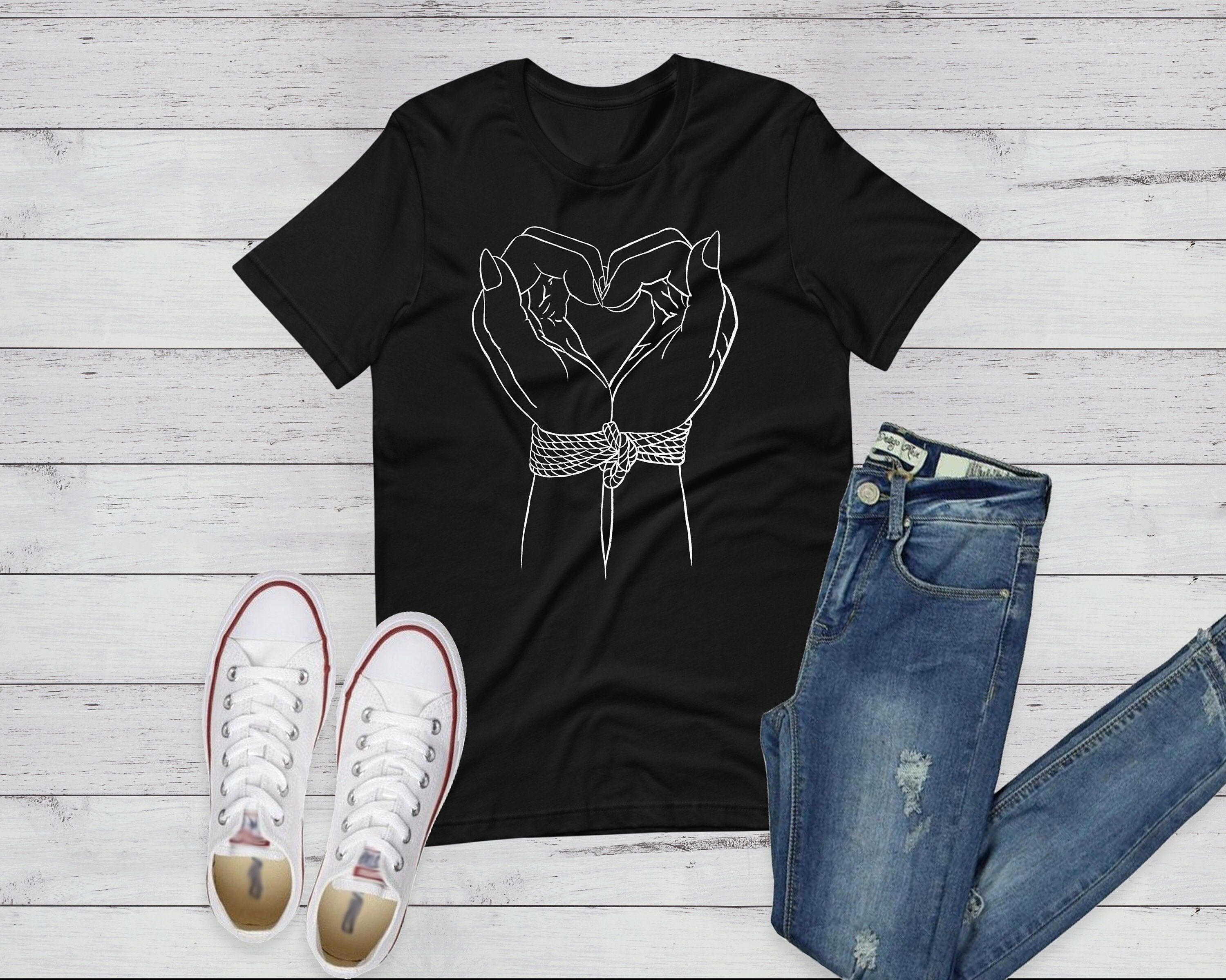 Shibari Shirt, Shibari Hand Heart T-shirt, Rope Bunny Shirt, Rope, Kink ...