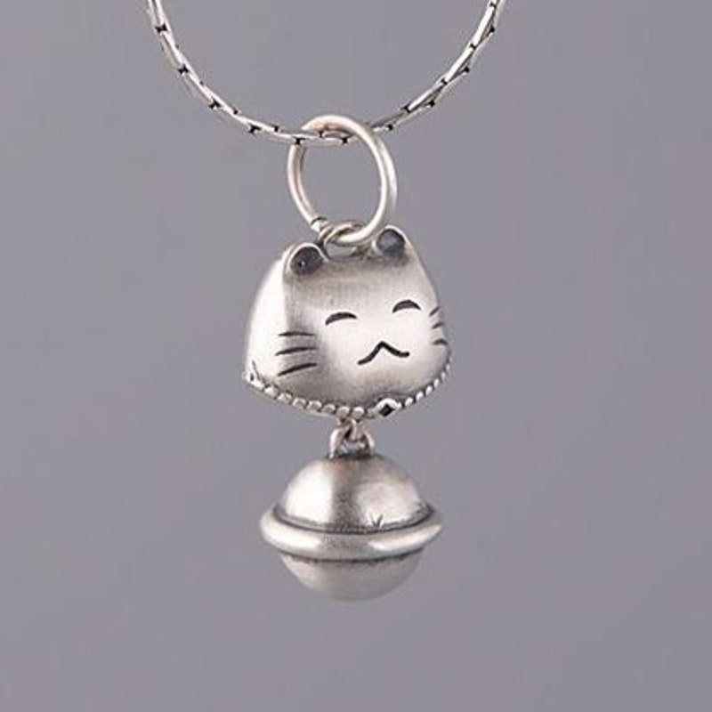 Cat Pendant With Bell - Etsy