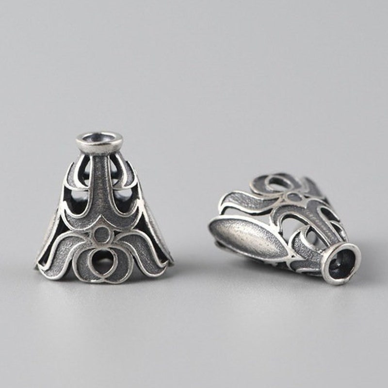 Bell Shaped Silver Beads - Etsy