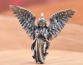 Tiny Angel Pendant / Necklace Sterling Silver - Etsy