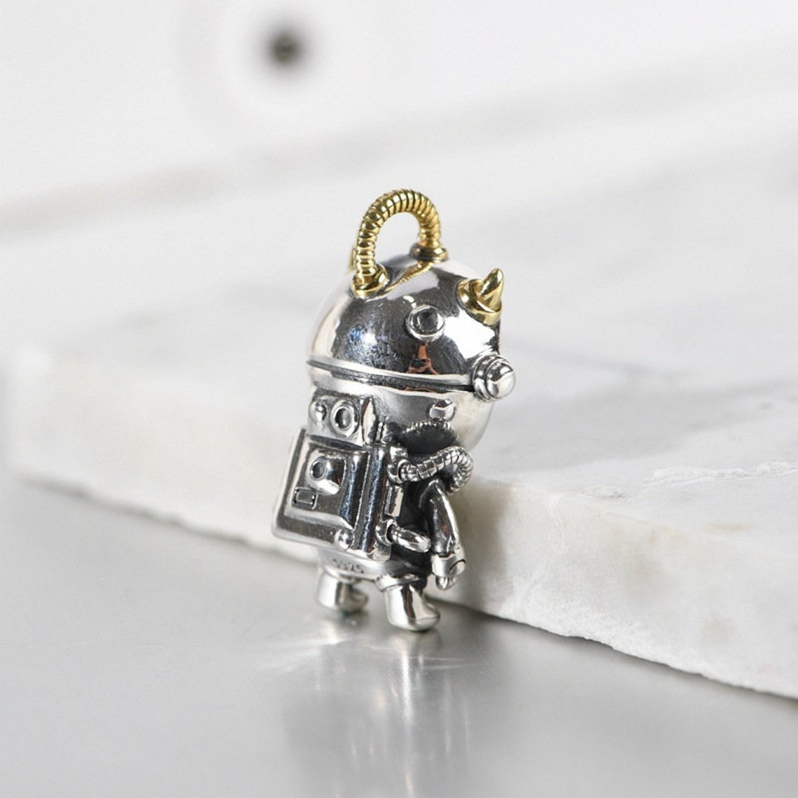 Sterling Silver Spaceman Pendant, Astronaut Necklace Pendant, Space ...