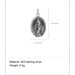 Sterling Silver Virgin Mary Pendant, Silver Oval Pendant, Religious ...